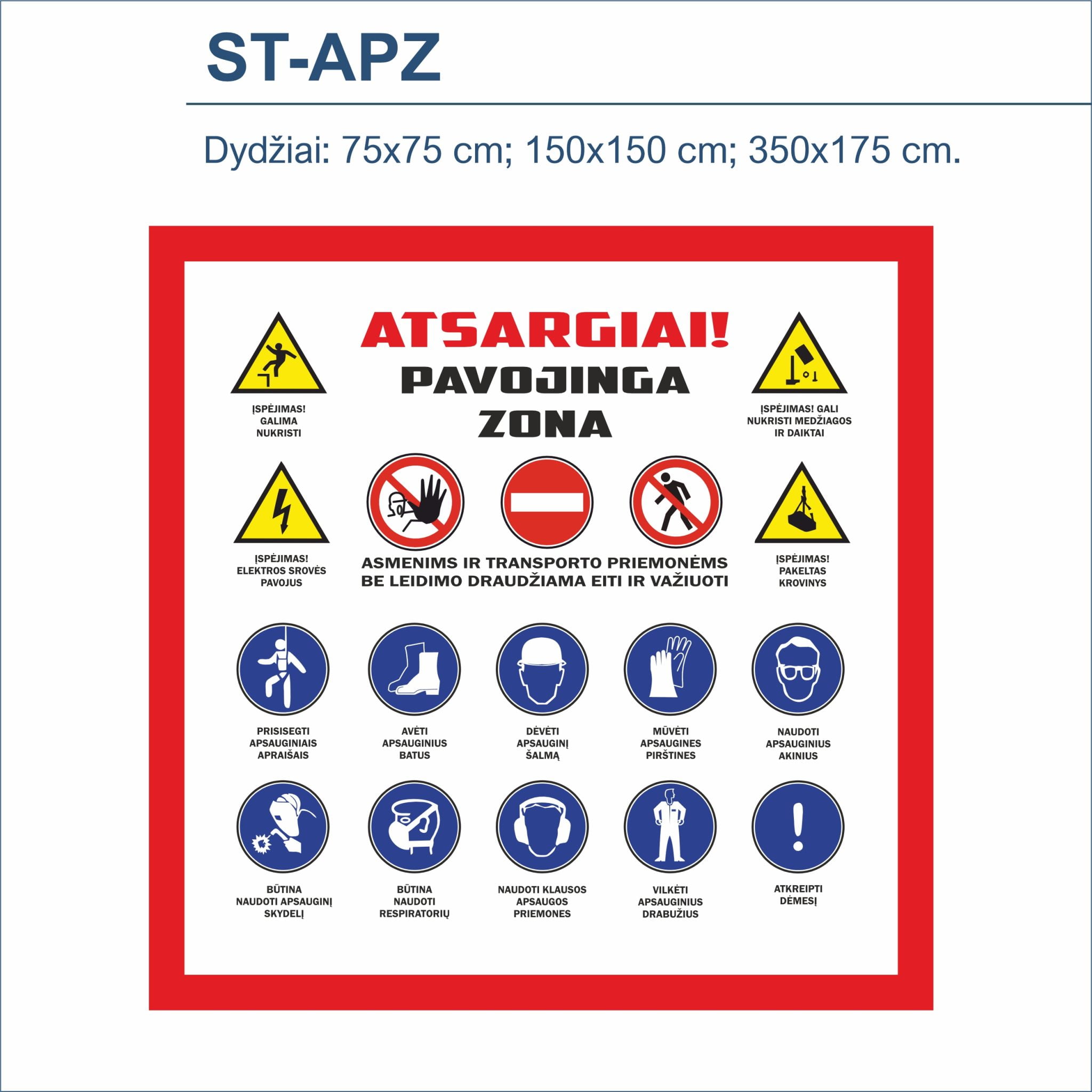 Tentai. Saugos ženklai statybos objekte (statybvietėms) - Stendai