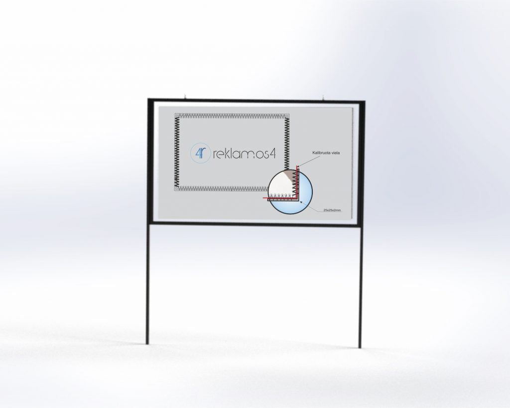 Metalinis laisvai pastatomas stendas 1400x800 mm - Stendai