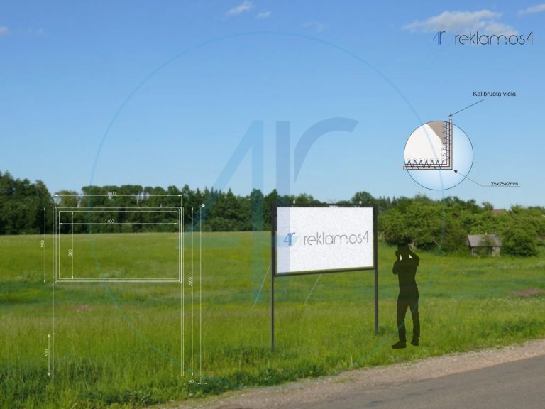 Metalinis laisvai pastatomas stendas 1400x800 mm - Stendai